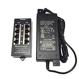 PoE Texas 4 Port PoE Injector - Gigabit Passive Power Over Ethernet with 48V 48W UL Power Supply - 802.3af PoE Injector for VoiP Phones, WiFi Access Points, IP Cameras - Add PoE to Any Switch