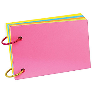 Top Notch Teacher Products TOP3672 Ring Notes, Blank, Assorted Bright Colors, 3" x 5", Pack of 75