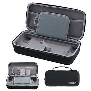 Stream Deck Carrying Case,Game Traveler Steam Deck Case, Protective Hard Portable Travel Carry Case Shell Pouch with Pockets for Accessories and Game Cases in a Recessed Space - Black