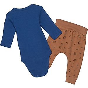 Rae Dunn 4 Piece Onesie Set for Infants Football (3-6 Months) Multicolor