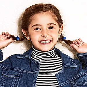 Jstyle 6Pairs Clear Plastic Post Stud Earrings for Women Plastic Earrings for Sensitive Ears Cubic Zirconia Stud Earrings Set 3mm-8mm