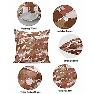 applebless Set of 2 Throw Pillow Covers Square for Home Decor, Camouflage Netting Camo 18x18 Inch Cotton Reversible Pillow Case Sofa Soft Cushion Cases for Bedroom Couch Bed Car Chair