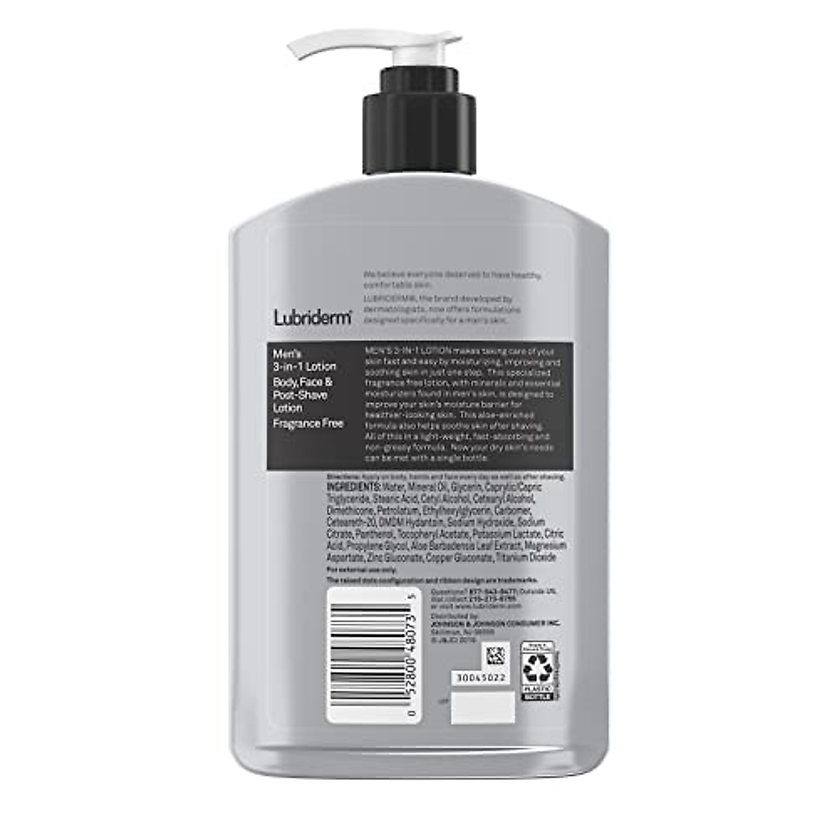 Lubriderm Men's 3-In-1 Moisturizing Body Lotion with Aloe, 16 fl. oz