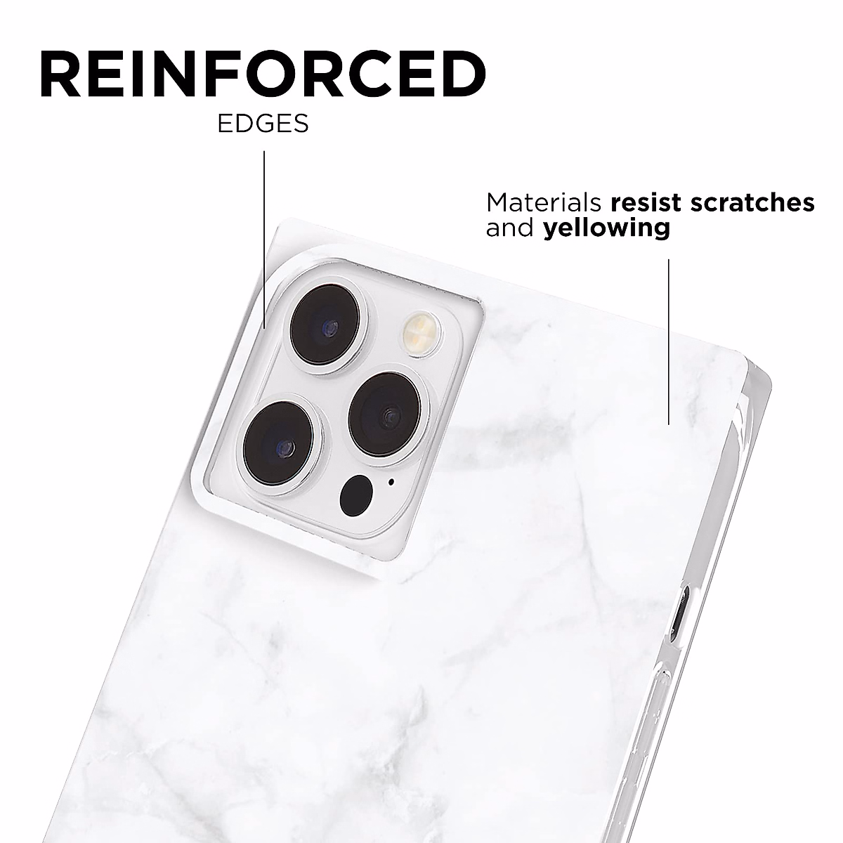 Case-Mate BLOX iPhone 13 Pro Max Case - White Marble [10FT Drop Protection] [Wireless Charging Compatible] Protective Phone Cover for iPhone 13 Pro Max 6.7", Anti-Scratch, Shockproof, Matte