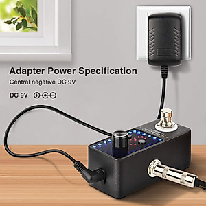 LEKATO Guitar Effect Pedal Guitar Looper Pedal Tuner Function 9 Loops 40 minutes Record Time with USB Cable and 9V 0.6A Pedal Power Supply Adapter