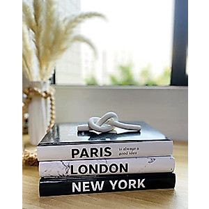 3 Pieces Fashion Decorative Book,Hardcover Modern Decorative Book Stack,Fashion Design Book Set,Display Books for Coffee Tables/Shelves(Paris/New York/London)