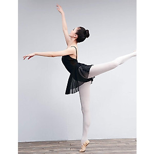 Daydance Black Women's Ballet Leotards Skirted Dance Costumes for Ballerina