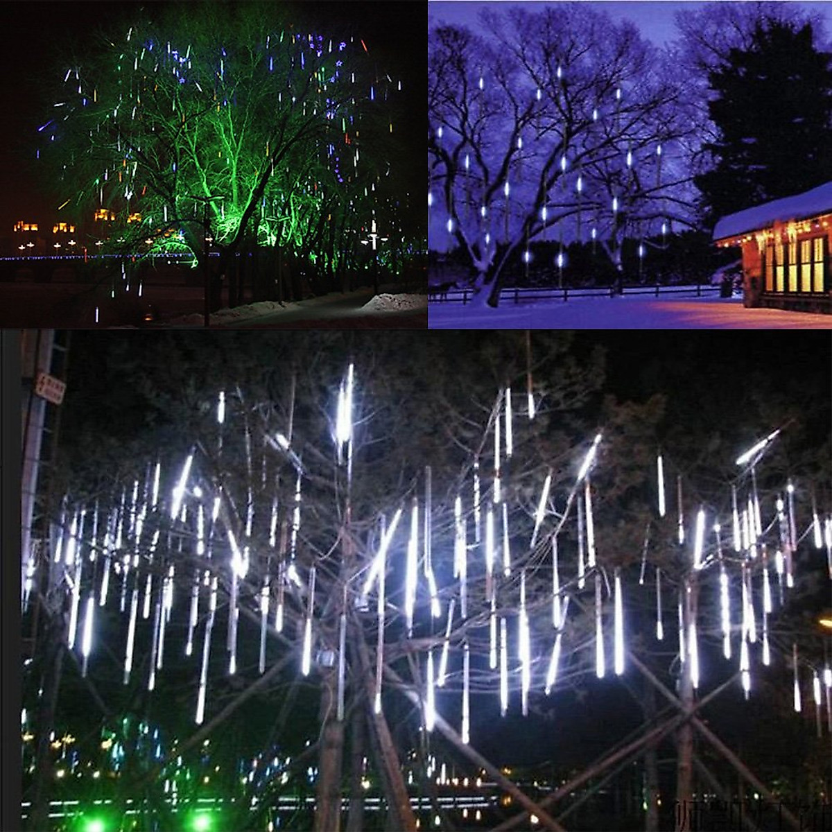 Rain Drop Lights,30cm 8 Tubes 144 LED(11.8 inch/Tube) Icicle Snow Falling Raindrop Lights for Wedding Party Holiday Xmas Halloween Home Garden Tree Decoration (White)