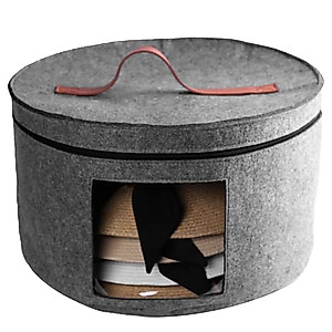 Hat Box,Hat Storage Box,Stackable Round Brim Hats Organizer Bag Container for Closet,Travel Hat Boxes for Women,Collapsible Cowboy Hat Organizer,Stuffed Animal Toy Storage,FoldableTravel Cap Boxes