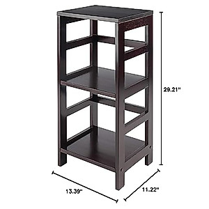 Winsome Leo model name 2 tier Shelving, Tall, Espresso