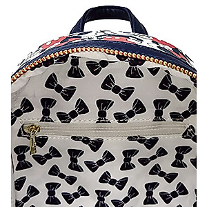 Loungefly Disney Mickey Minnie Mouse Mini Backpack Handbag AOP Red Navy