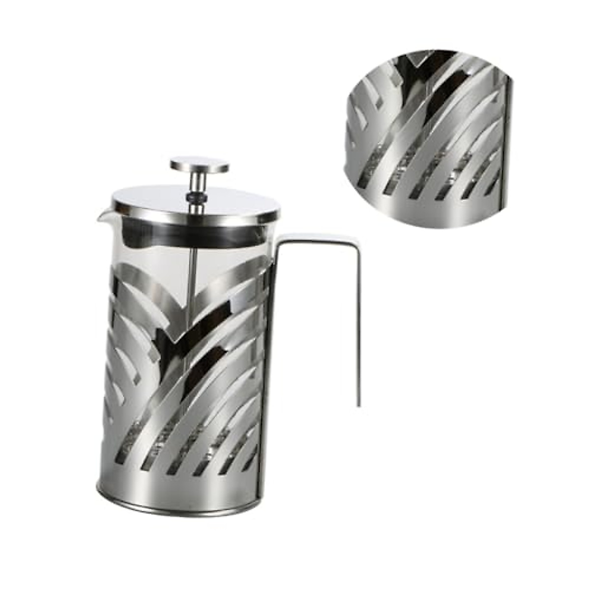 HOLIDYOYO 304 Fashion Coffee Pot Coffee Filter Pot Concentrated Coffee Multi-function Coffee Pot Espresso Pot Filter Teapot Stainless Tea Kettle Coffee Maker Espresso Coffee Machine Silver