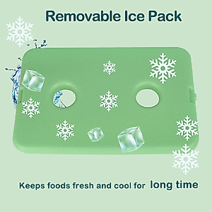 Genteen Lunch Box Kids with Ice Pack Bento Box with Leak Proof Food Cup & Removable Compartment for Meals and Snacks,Toddler Lunch Box for Daycare, School,Ideal On the Go for Boys Girls BPA Free