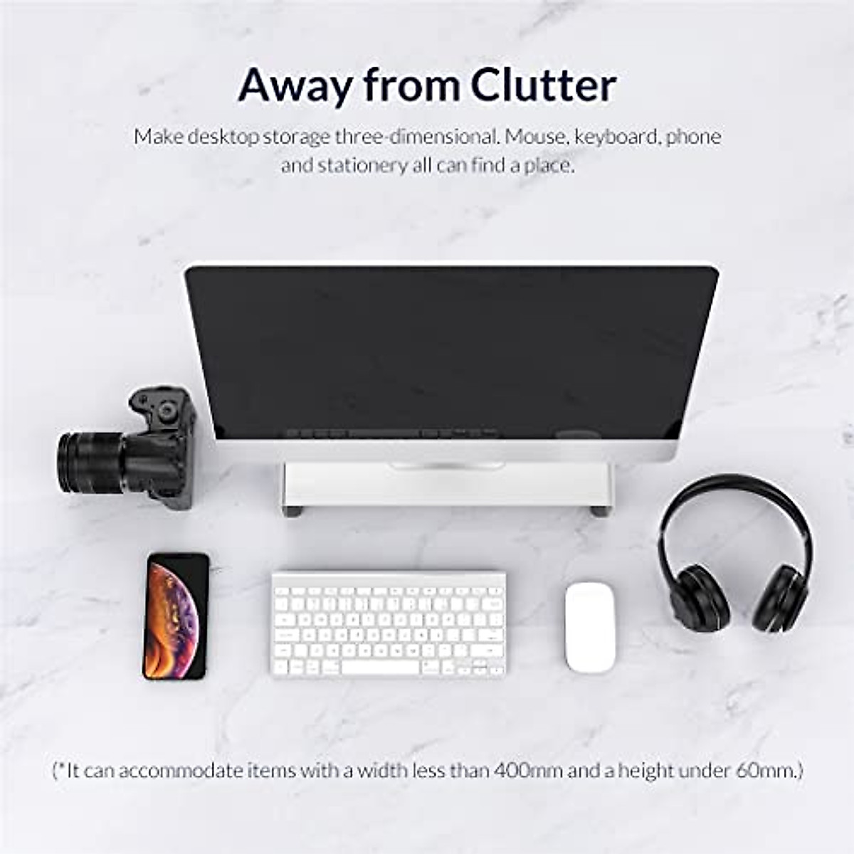 ASDAJK Aluminum Monitor Stand Riser Computer Universal Laptop Stand Metal Desktop Stand Organizer for PC Home Office (Color : White-Fruit peach5)