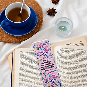 Fabric Bible Bookmark with Bonus Tassel Bookmark - Psalm 46:1: God Is Our Refuge and Strength Bible Book Markers - Christian Bookmarks for Women - Religious Bookmarks - Christian Gifts for Women