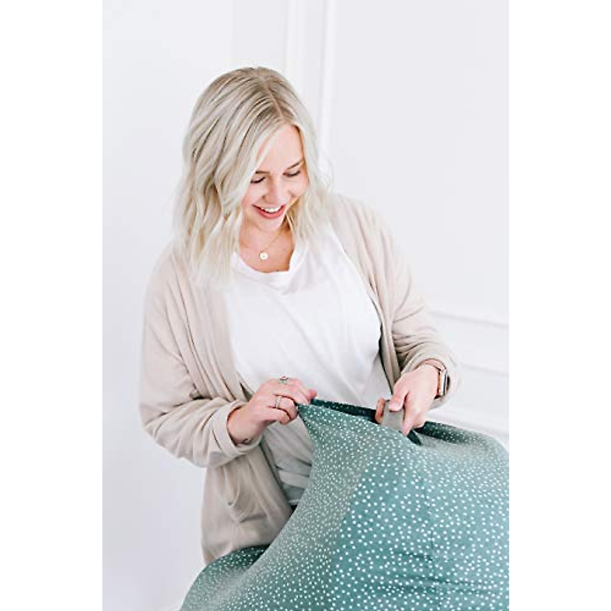 Baby Car Seat Cover Canopy and Nursing Cover Multi-Use Stretchy 5 in 1 Gift "Juniper" by Copper Pearl