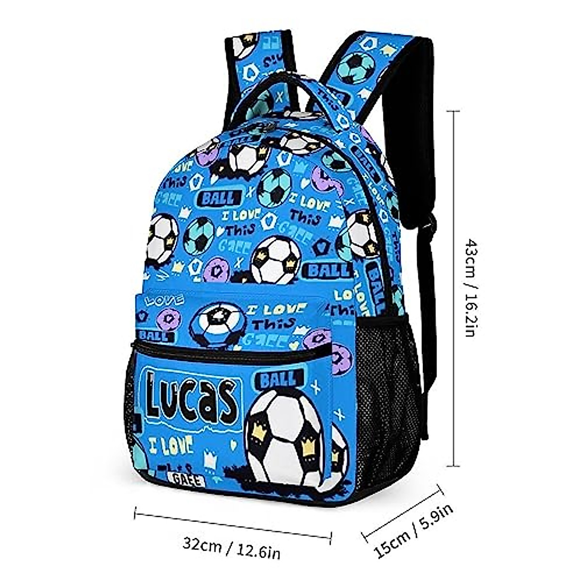 Artsadd Custom Backpack with Name Personalized Football Name Backpack Travel Laptop Backpack 3 Piece Backpack Set