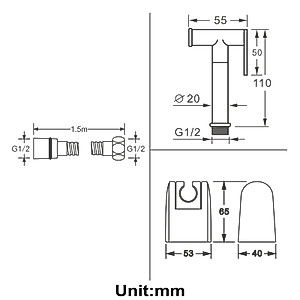 MINJING Bidet Sprayer for Toilet, Body Cloth Diaper Sprayer, Brass Bidet Sprayer with Hose, Handheld Bidet Sprayer for Bathing Pets, Feminine Hygiene, Bidet Attachment,Gold