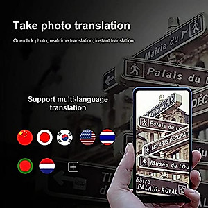 BaRdzo C-1 5.0 Rechargeable Fast Connection Mini Portable Voice Multi-Language Smart Translator for Overseas Business Meeting (Color : D)