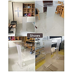 EESHHA Lectern Podium Stand Acrylic Lectern Podiums, Church Clear Pulpit Podium, Heavy-Duty Lecture Stand with Edge Stopper, Wedding Restaurant Lecterns Stand