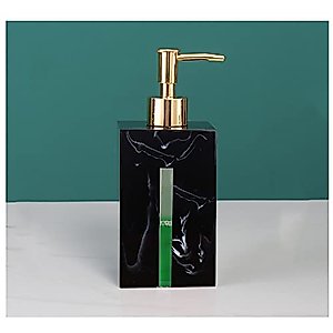 QTBH Soap Dispenser Foam Type Marble Pattern Soap Dispenser Liquid Lotion Bottle for Hotel Beauty Salon Home Bathroom 500ml/17.6oz Soap Pump (Color : Black)