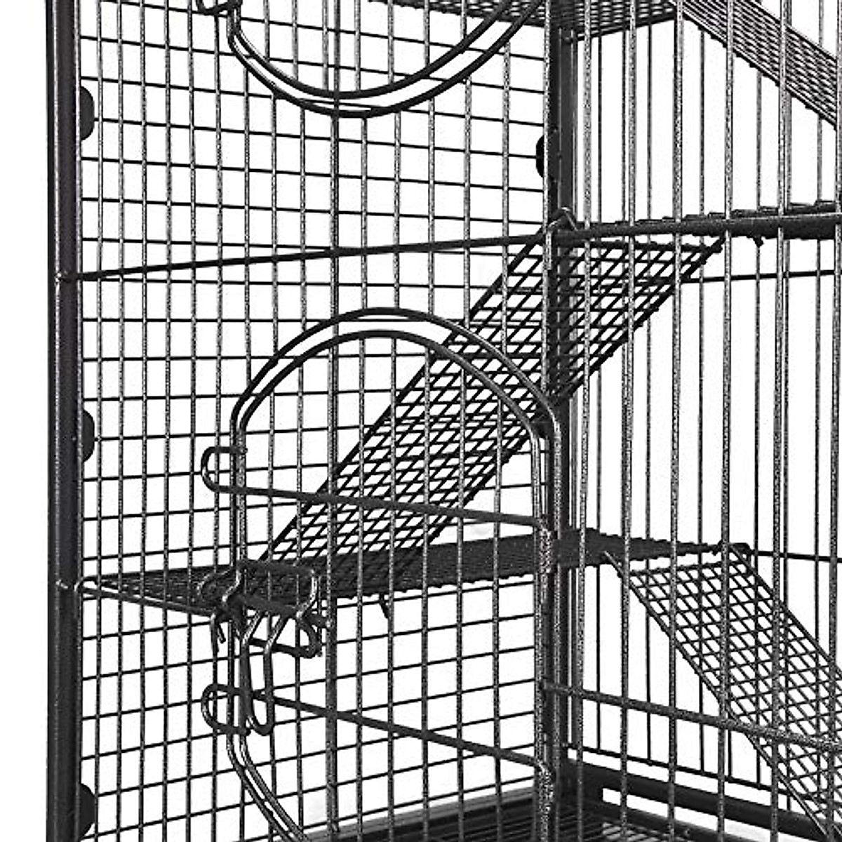 ZENY 37-inch Metal Ferret Chinchilla Cage with 2 Front Doors 4 Levels Small Animal Hutch for Squirrel/Rabbit/Rat Indoor Outdoor Use, Black