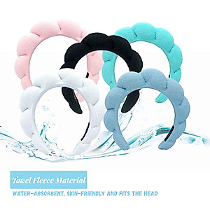 S-SNAIL-OO 3PCS Spa Headband for Women - Sponge & Terry Towel Cloth Fabric Head, Creative Handmade Twist Sponge Headband, New Headwear for Skincare, Face Washing (Pink&Green&Blue)