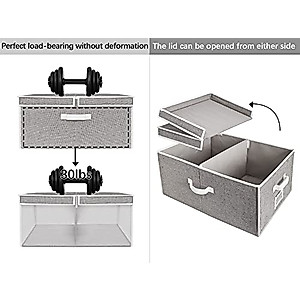 StorageWorks Closet Storage Bins with Clear Window 3 pack, 55L Closet Storage Organizer, Storage Bin with Double-Open Lid