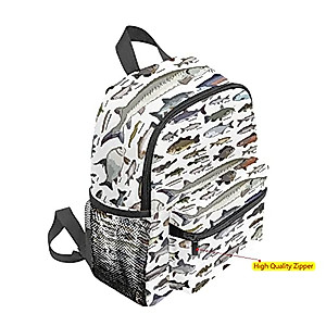 Kids School Bag Girls Boys Preschool Toddler Backpack for Boy Girl Lightweight Shoulder Book Bag for Kids Perfect Back Pack for Toddler to Kindergarten Sea Fish Pattern