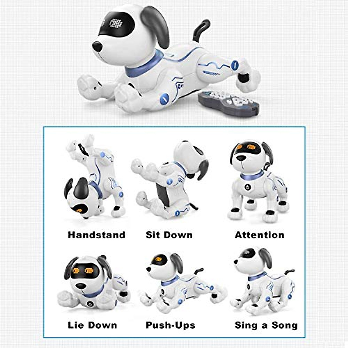 Remote Control Dog, Robot Toys for Kids, RC Robotic Stunt Puppy Voice Control Toys, Remote Control Dancing Programmable Robot Dog Smart RC Robot with Sound Interactive Gift for 6+ Ages Boys and Girls