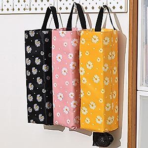 Plastic Bag Holder, KRGMNHR 2 Pack of Waterproof Wall Mount Grocery Bag Dispenser Garbage Bag Organizer Plastic Bag Holder and Dispenser (Pink)