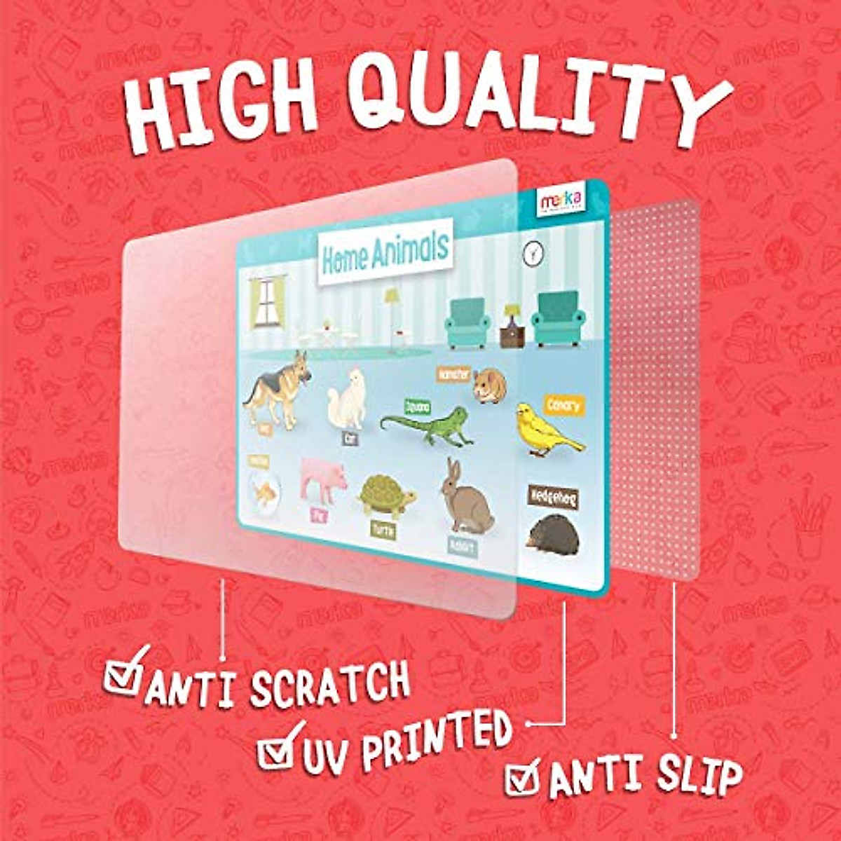 merka Kids Placemats for Dining Table Placemats for Kids Toddler Placemats for Dining Table Set of 4 Wipeable Non-Slip Silicone Mats