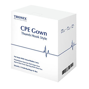 75-Pack Tronex Fluid-Impervious Blue Isolation Gowns With Impervious Film & Thumb Hooks (Unisize)