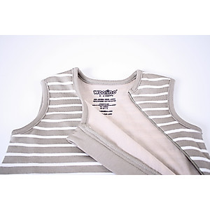 Woolino 4 Season Classic Baby Sleep Bag - Merino Wool and Organic Cotton - Two-Way Zipper Newborn Sleeping Sack - Infant Wearable Blanket - 0-6 Months - Earth