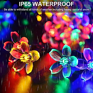 Newfly Solar Flower Strings Lights, Solar Christmas Fairy Lights 22 Ft 50 LED Plastic Flowers Solar Powered Christmas Light String,Solar Fairy Lights-Waterproof Home Garden Christmas Decor