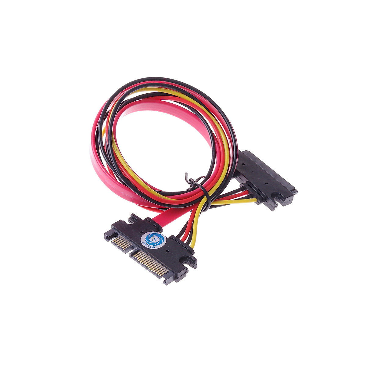 SMAKN(TM) 22-pin (7+15) Sata Male to Female Data and Power Combo Extension Cable - Slimline Sata Extension Cable M/f - 20inch (50cm)