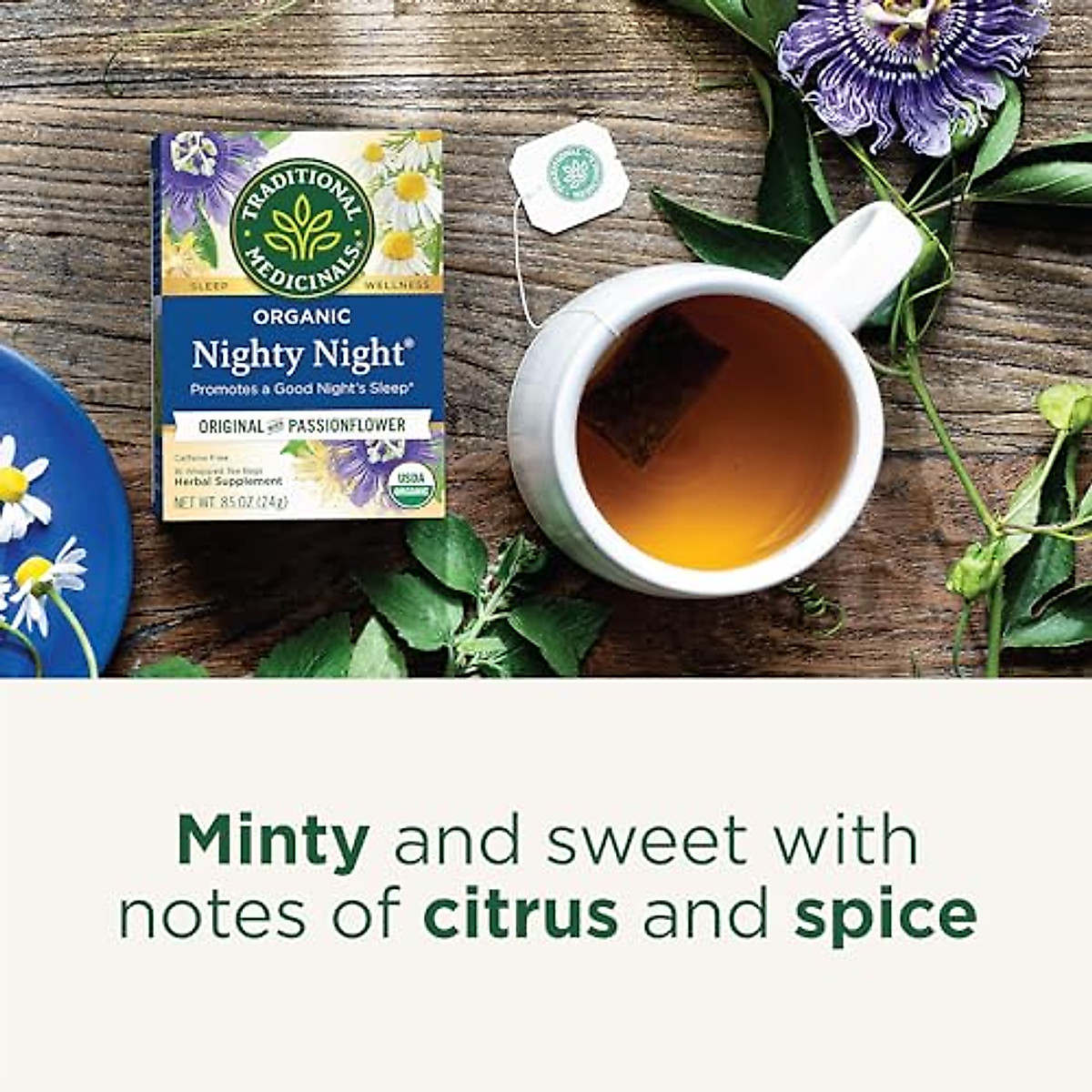 Traditional Medicinals Tea, Organic Nighty Night, Relax & Get a Good Night's Sleep, 16 Tea Bags (Packaging May Vary)