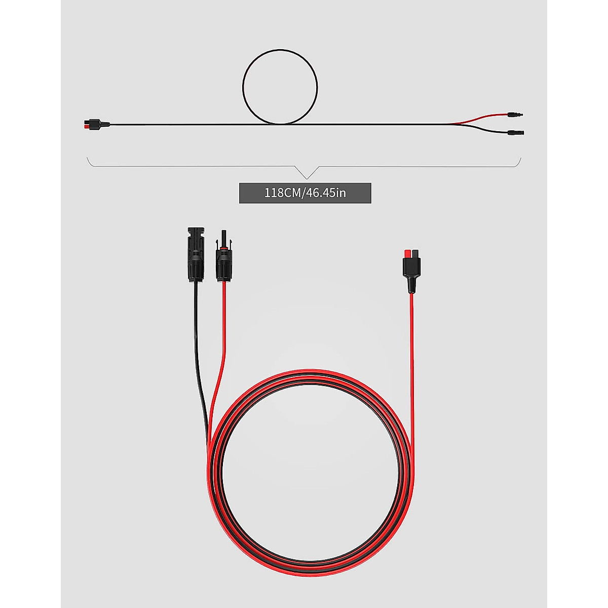 ALLPOWERS Solar Extension Cable with MC-4 Female and Male Connector to Anderson Power Pole Port 1.5M 16AWG Solar Panels Kit Tools, Connector for Solar Panel to Portable Generator