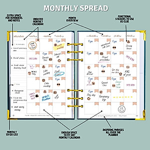 Bossy Girl Journey Goal Planner Undated Weekly Monthly Productivity Journal With Habit And Budget tracker A5 Size 8.5 X 5.8 Binder 6 ring Refillable To Beat Procrastination, Stay More Focused