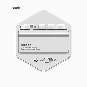 mooas Multi-Hexagon Clock Timer (White Ver.2), Digital Clock Timer, Backlit Display, 12/24H Mode, Count up & Countdown Timer, Rotating Display, Various time presets, for Studying, Cooking, Exercising