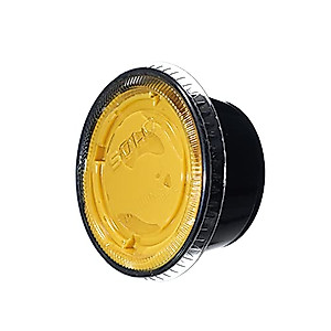 2 Oz Leak Proof Black Plastic Condiment Souffle Containers with Lids - Plastic Black Portion Cups with Plastic Lid Perfect for Sauces, Samples, Slime, Jello Shot, Food Storage (2 Ounce) (125)