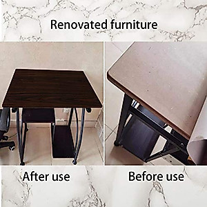 BAYYA Dark Brown Walnut Wood Grain Paper Waterproof Peel and Stick Wallpaper Black Walnut Decorative Furniture Sticker for Kitchen Cabinet Door Table Floor Shelf Drawer Liner Self-Adhesive Film