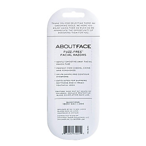 About Face Fuzz-Free Facial Razors for Shaving & Exfoliating - Includes 3 Beauty Groomers - For Face, Lips & Eyebrows