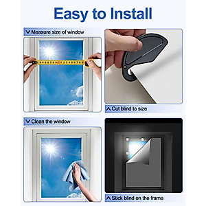 Saudoli 157" x 57" Blackout Curtains for Bedroom - 100% Blackout Window Shades with Hook and Loop Tape | Window Shades for Home Baby Nursery, Bedroom, Dorm Room, Office or Travel (White)