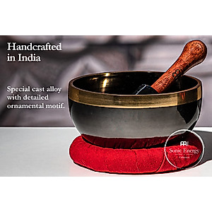 Meinl Sonic Energy Ornamental OM Singing Bowl with Resonant Mallet, Cushion and Gift Box — Made in India — for Meditation, Yoga and Sound Healing Therapy, 4.33", 2-Year Warranty (SB-OM-300)