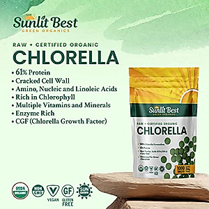 Chlorella Tablets Mega-Pack 1000 Tablets Cracked Cell, Raw, Non-GMO. 100% Pure Chlorella Pyrensoidosa. Green Superfood. High Protein, Chlorophyll & Nucleic acids. No preservatives or fillers