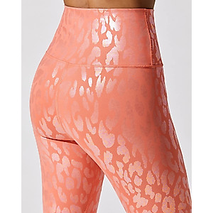 Women 2 Piece Leopard Racerback Sport Bra and Leggings Yoga Suit Crop Gym Top and Pants Workout Outfit(OR-M)