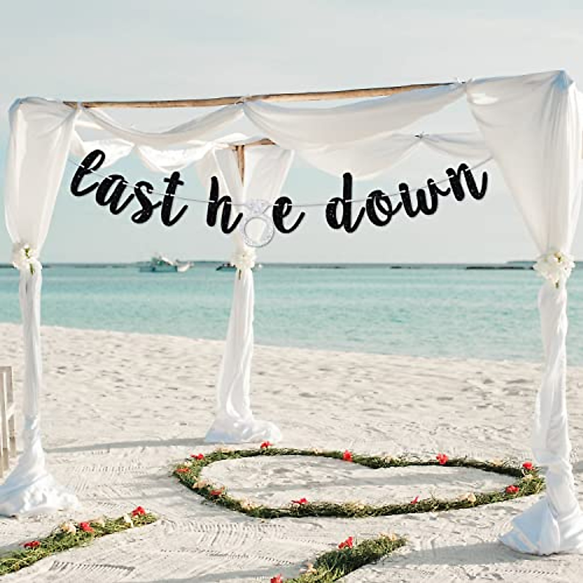 Black Glitter Last Hoe Down Banner, Bride to Be/Better Together/Happily Ever After, Wedding/Engagement/Bridal Shower/Bachelorette Party Decoration Supplies