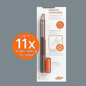 Slice 10548 Craft Knife, Finger-Friendly Edge, Safer Choice, Never Rusts, Lasts 11x Longer Than Steel, Precision Cutting (1 Pack)