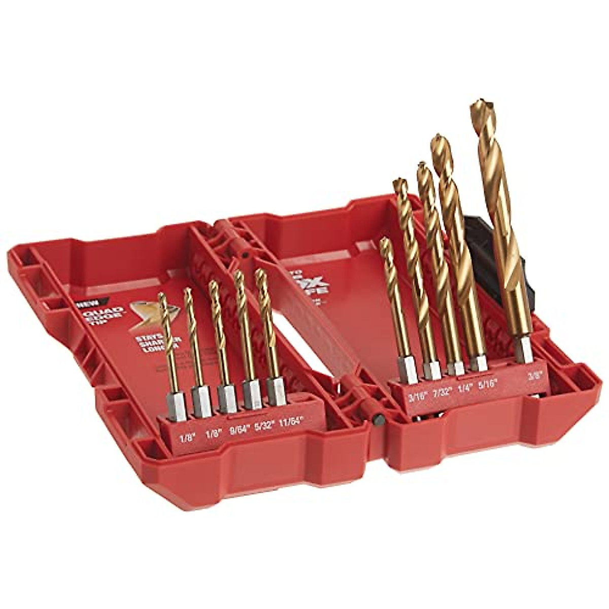 MILWAUKEE'S 48-89-4633 Shockwave Titanium Red Helix Drill Bit Set (10-Piece)